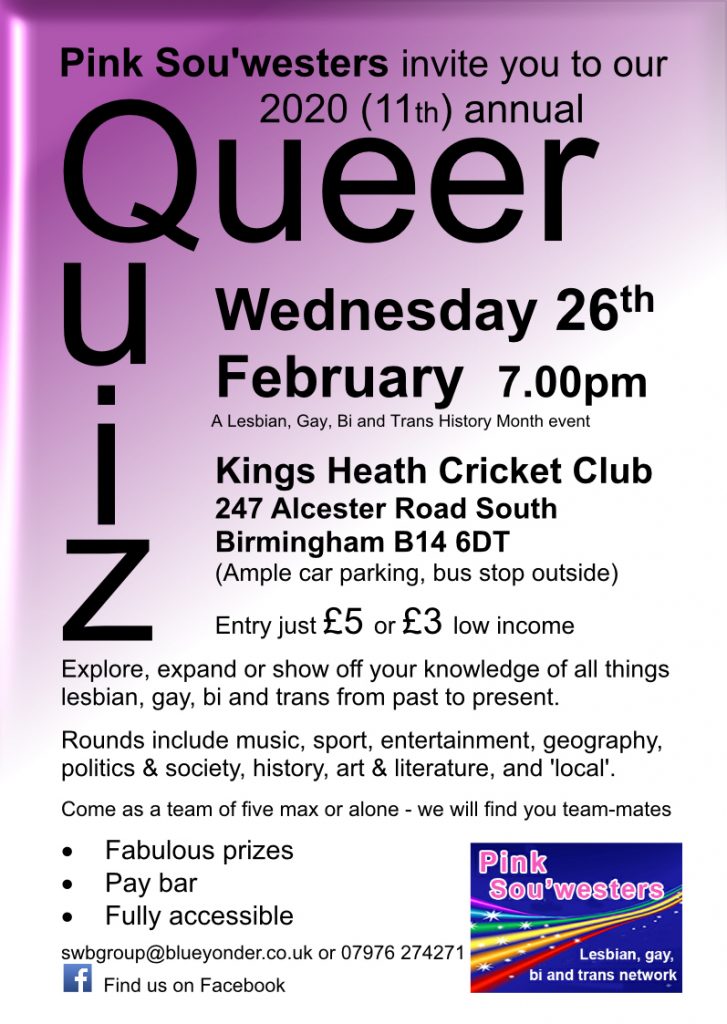 Queer Quiz for LGBT History month - LGBT+ History Month