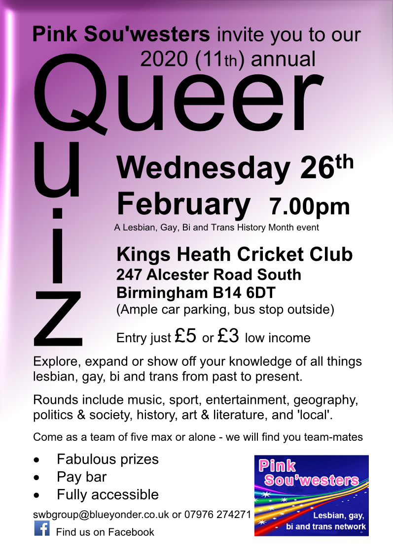 Queer Quiz for LGBT History month - LGBT+ History Month