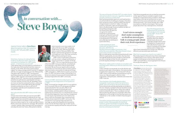 BACP Children, Young People & Families talk to Steve Boyce - LGBT+ ...